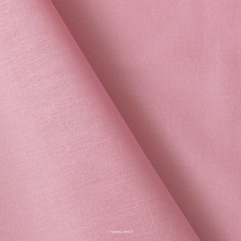 (CUT PIECE) Peach Pearl Color Pure Cotton Linen Fabric (Width 42 Inche ...