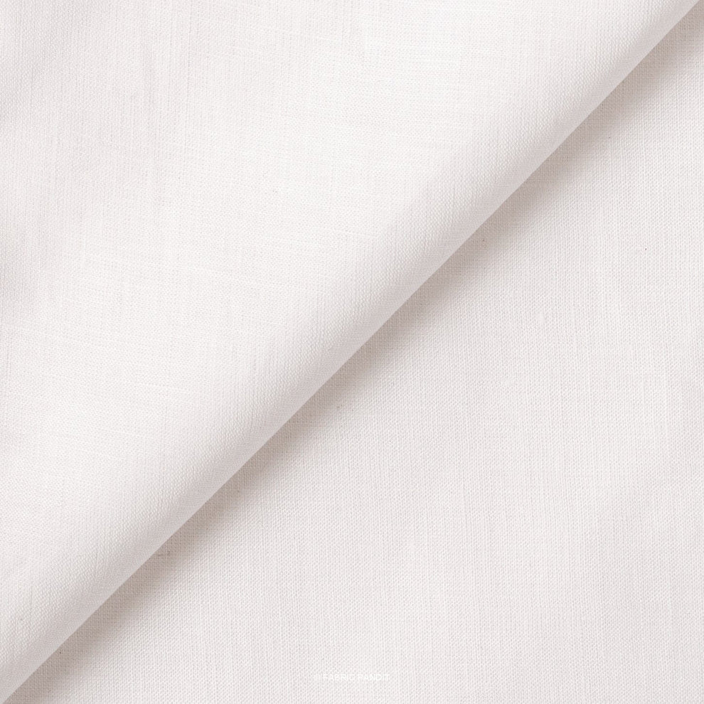 (CUT PIECE) Pure White Plain Premium 60 Lea Pure Linen Fabric (Width 5 ...
