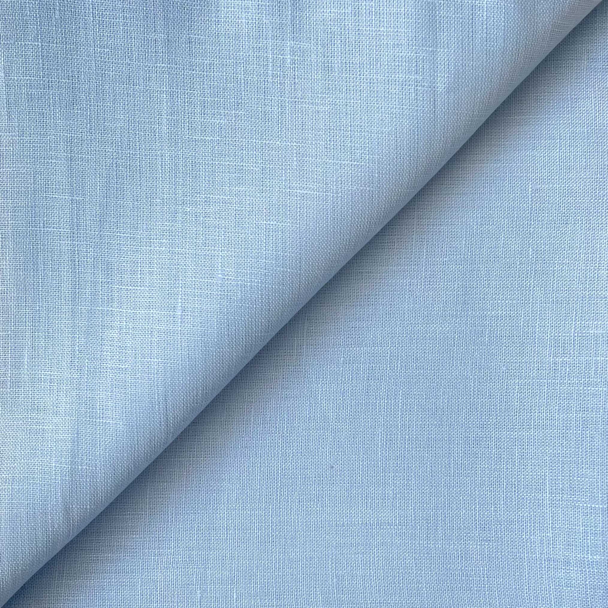 Sky Blue Plain Premium 60 Lea Pure Linen Fabric (Width 58 Inches ...