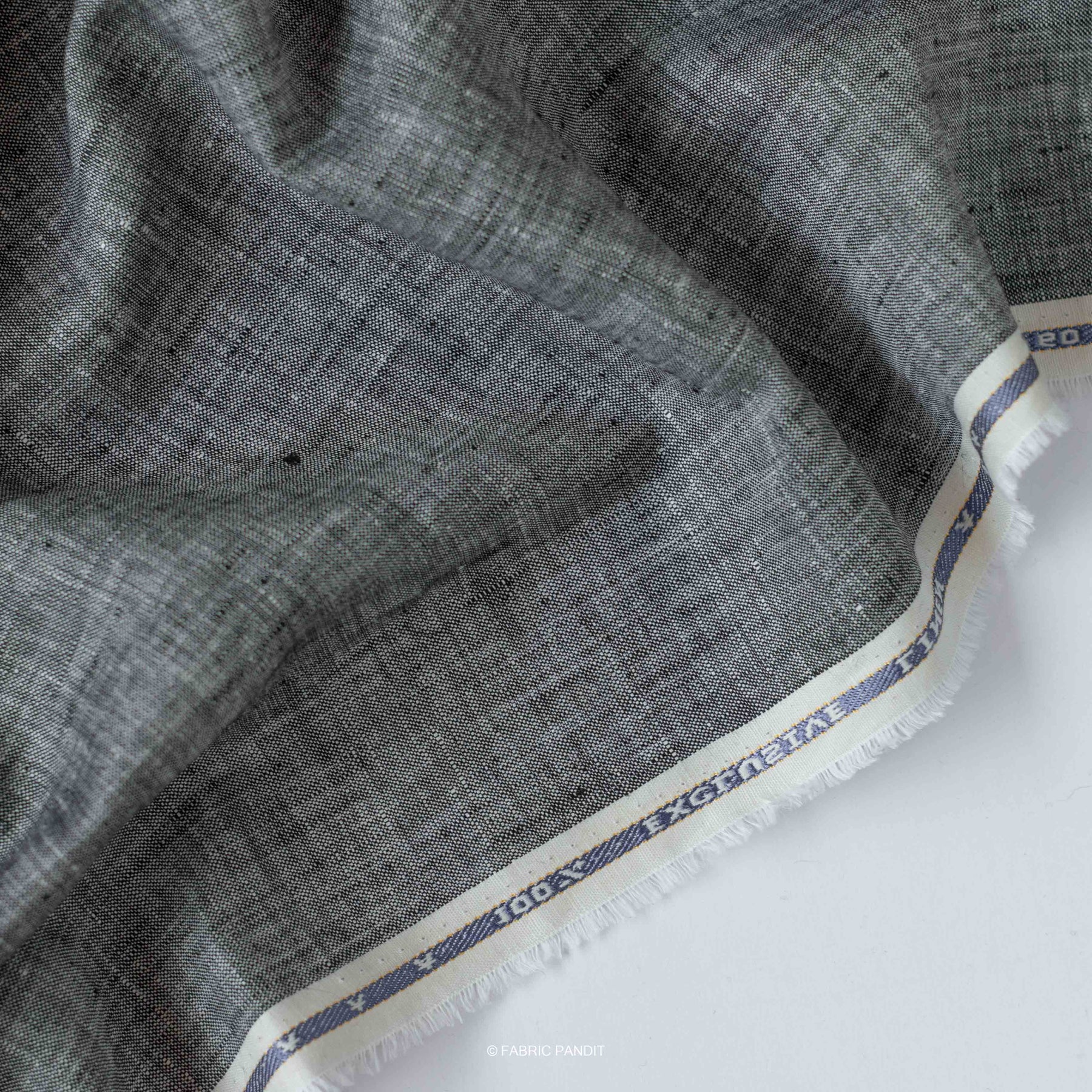 Anchor Grey Color Plain Yarn Dyed 60 Lea Pure Linen Fabric (58 Inches ...