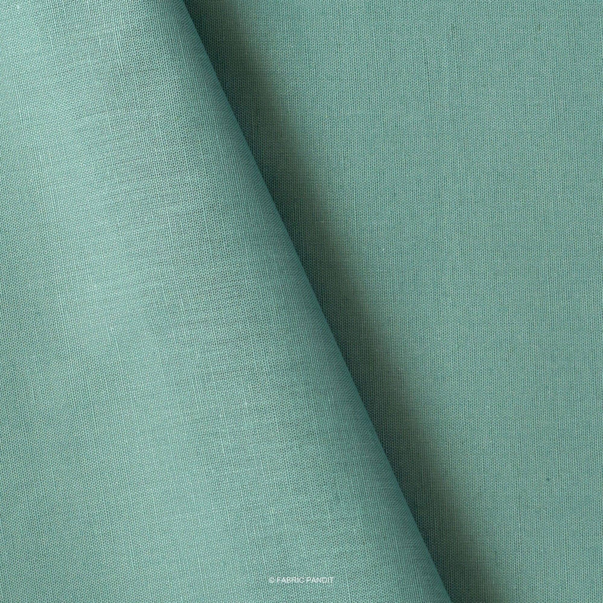 Aquamarine (Light) Color Pure Cotton Linen Fabric (Width 42 Inches ...