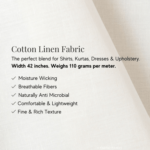 Khaki Color Pure Cotton Linen Fabric (Width 42 Inches) – Fabric Pandit